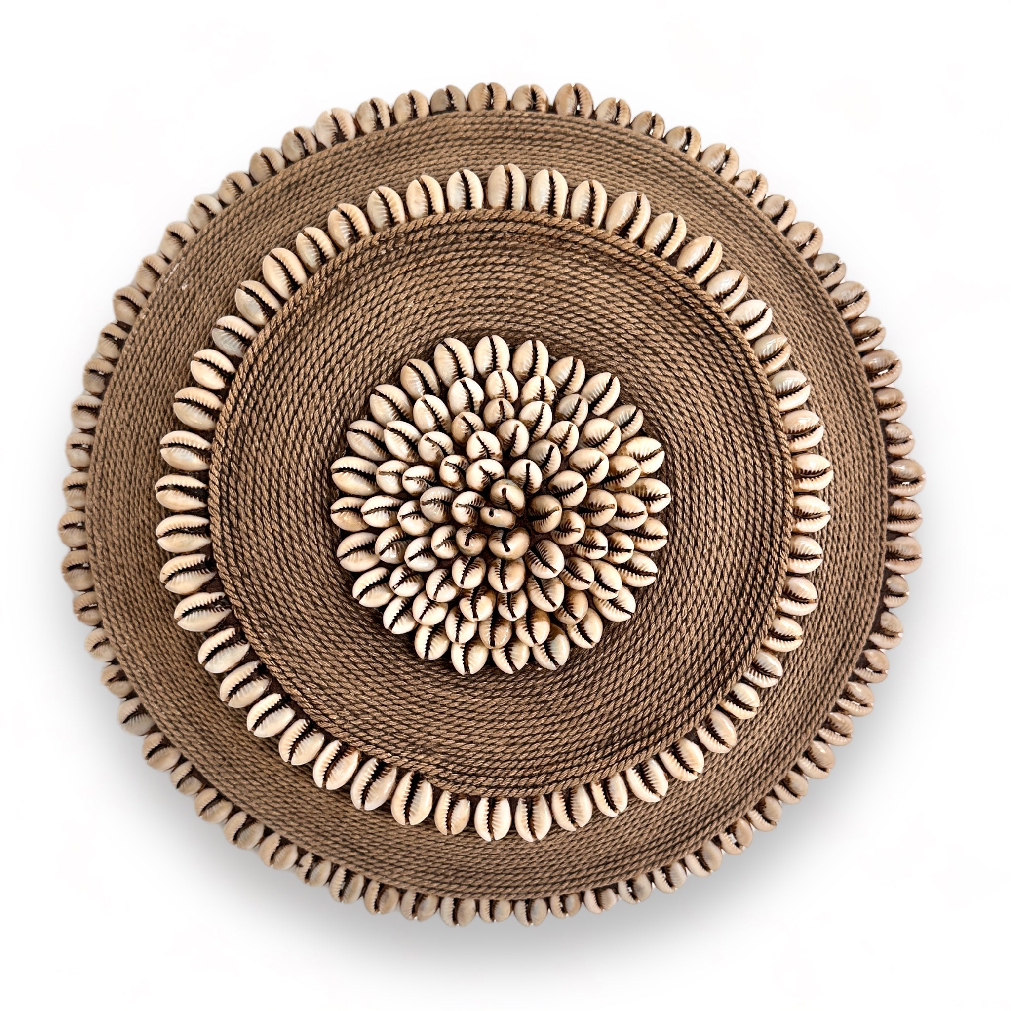 African Beaded Shield - Manila Rope